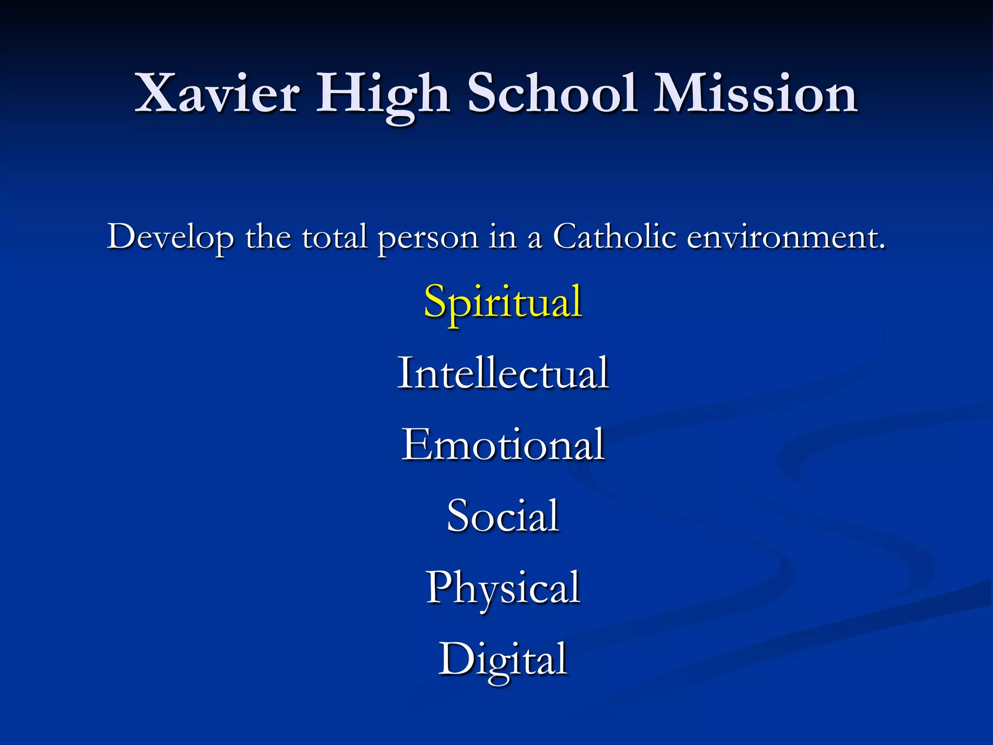 Discover Xavier Night Parent Presentation - 11/13/2017 | PPT