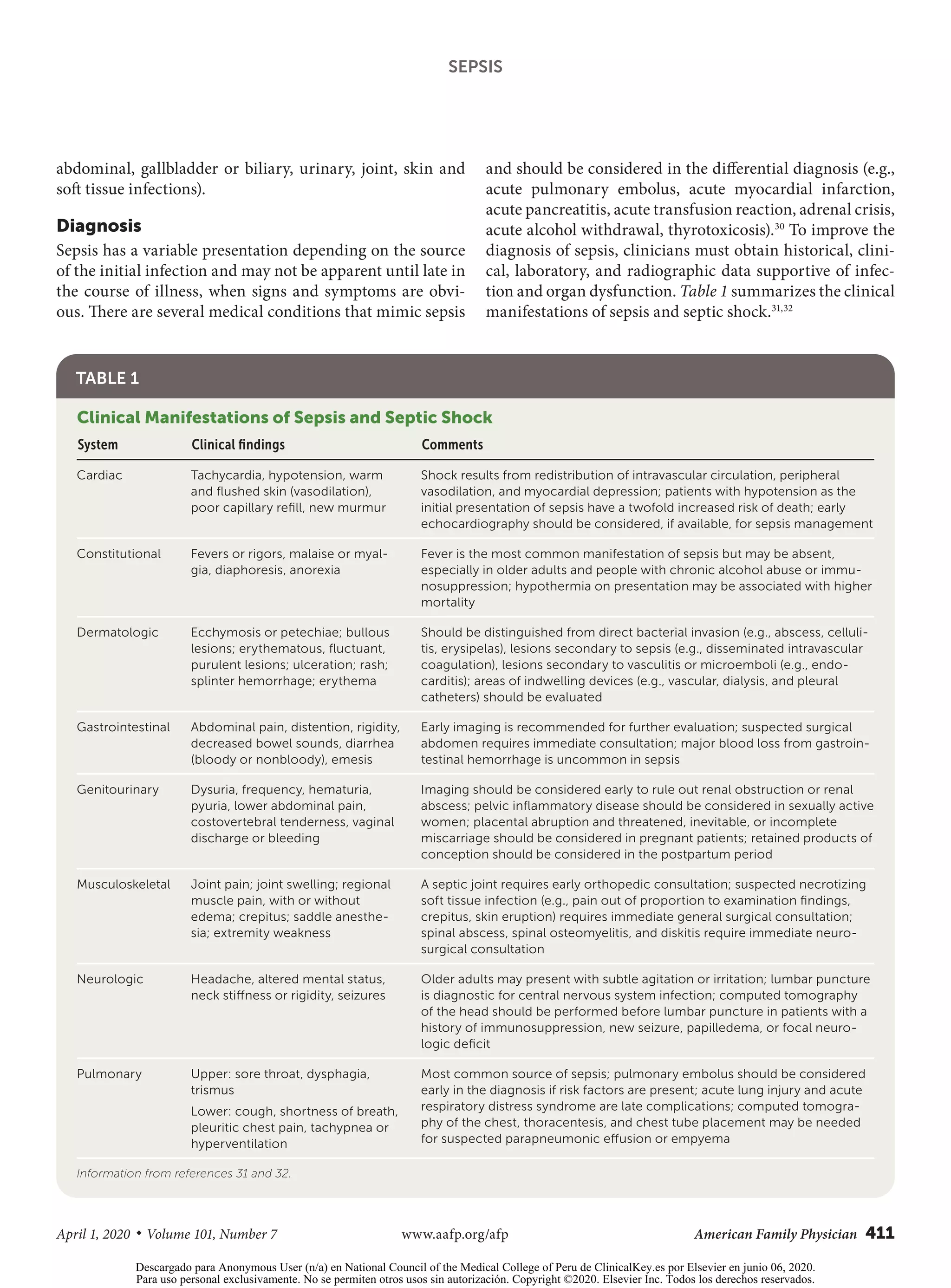 Dx y tx de sepsis 2020 | PDF