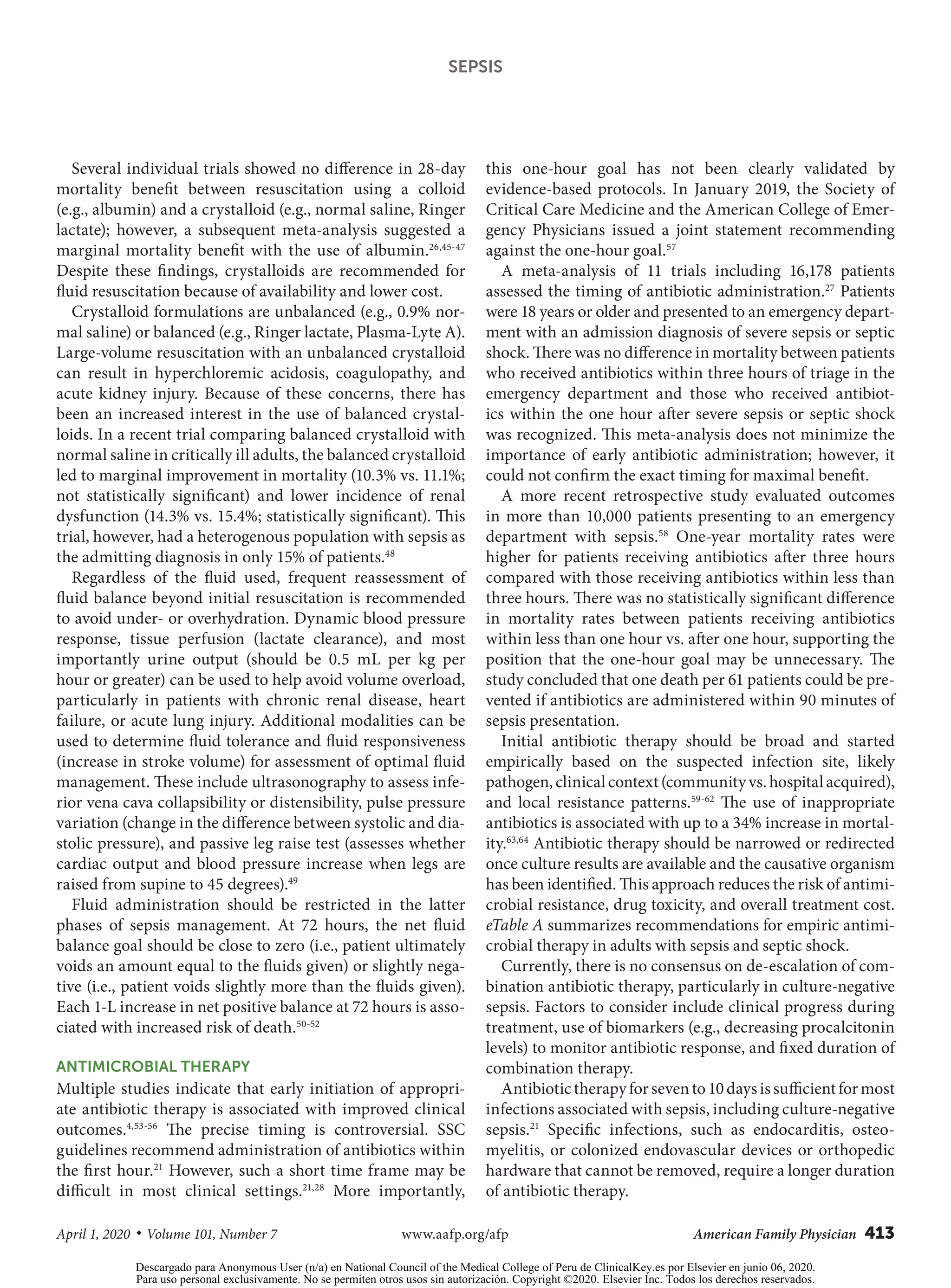 Dx y tx de sepsis 2020 | PDF