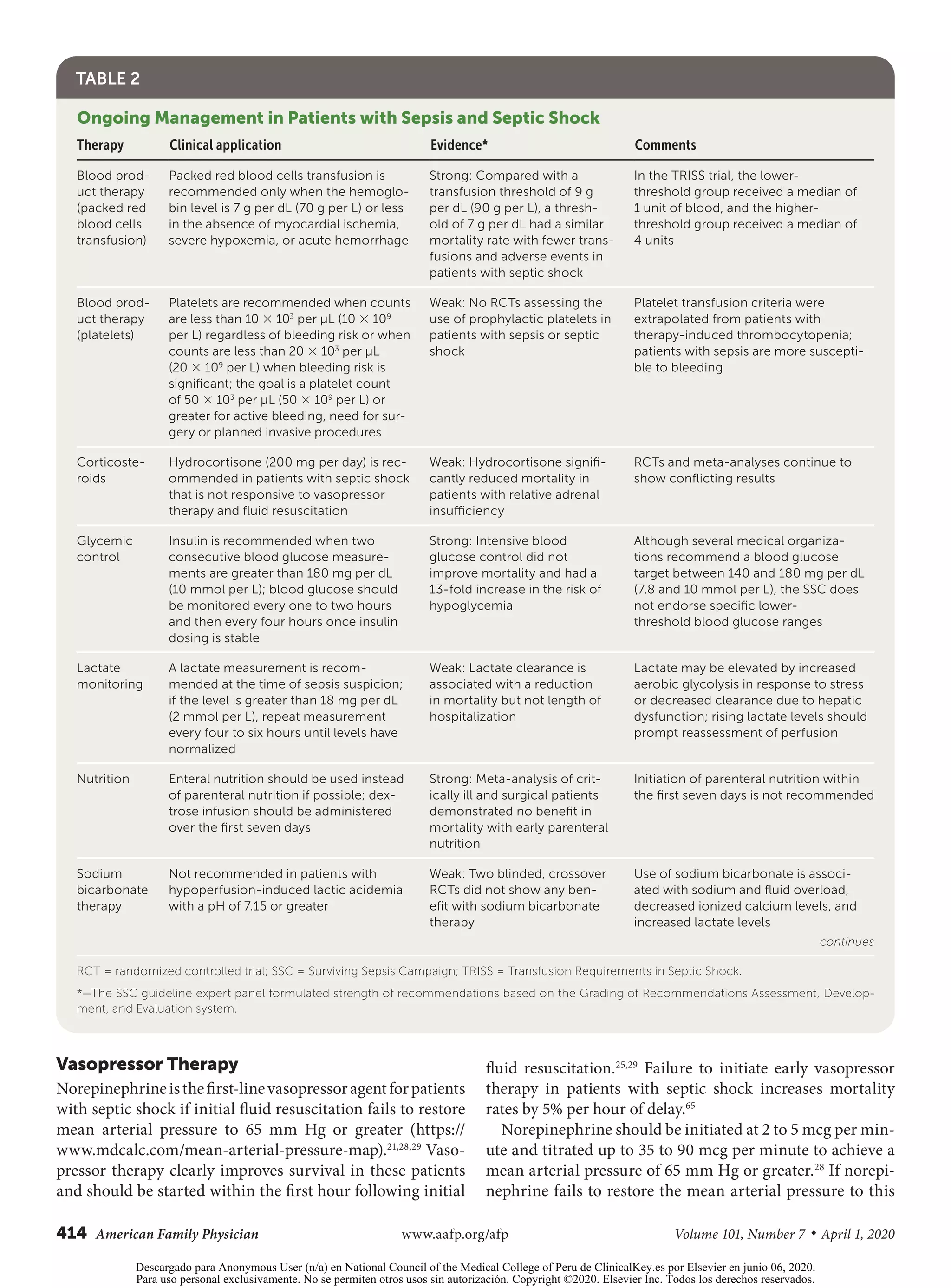 Dx y tx de sepsis 2020 | PDF