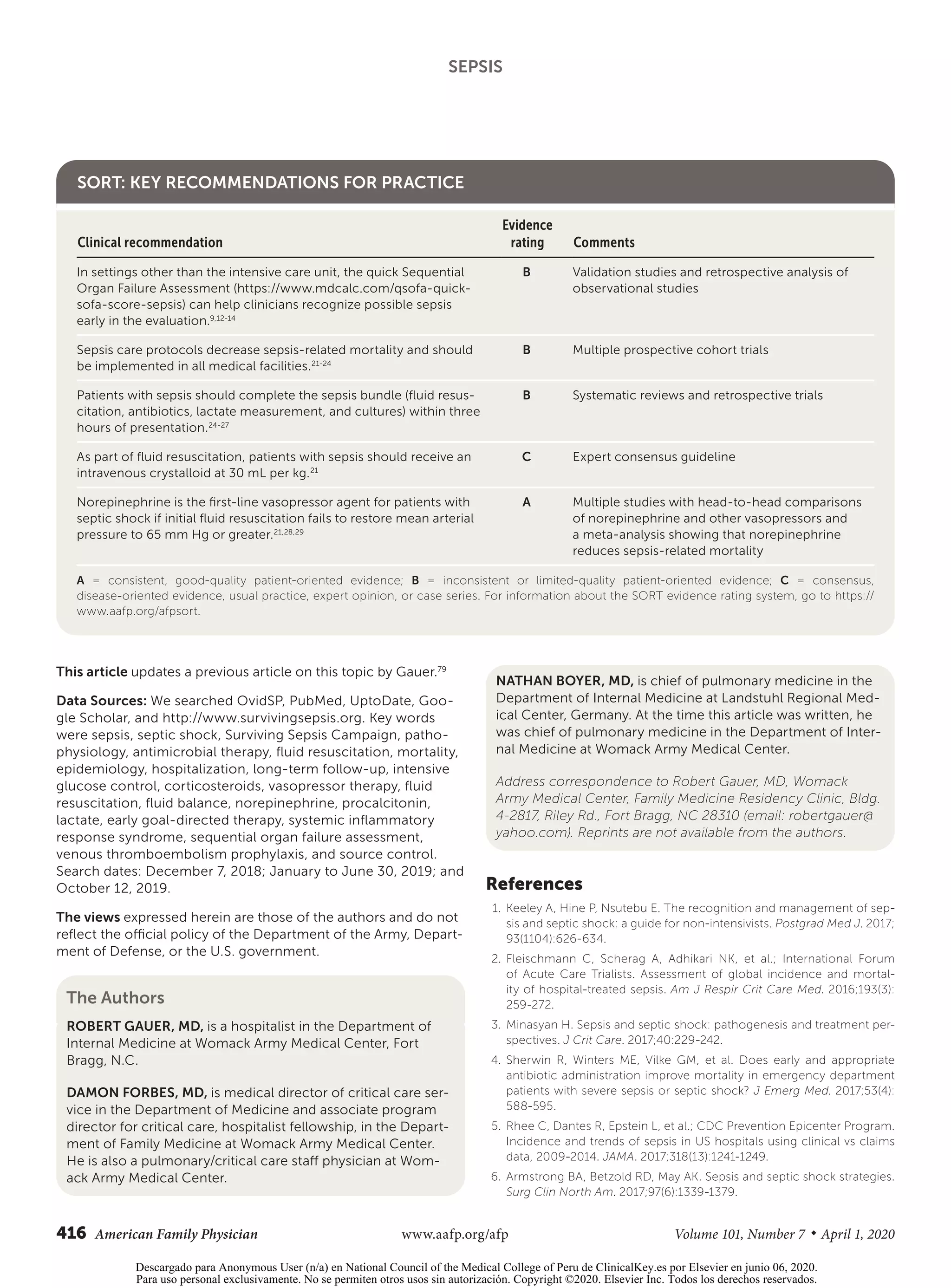 Dx y tx de sepsis 2020 | PDF