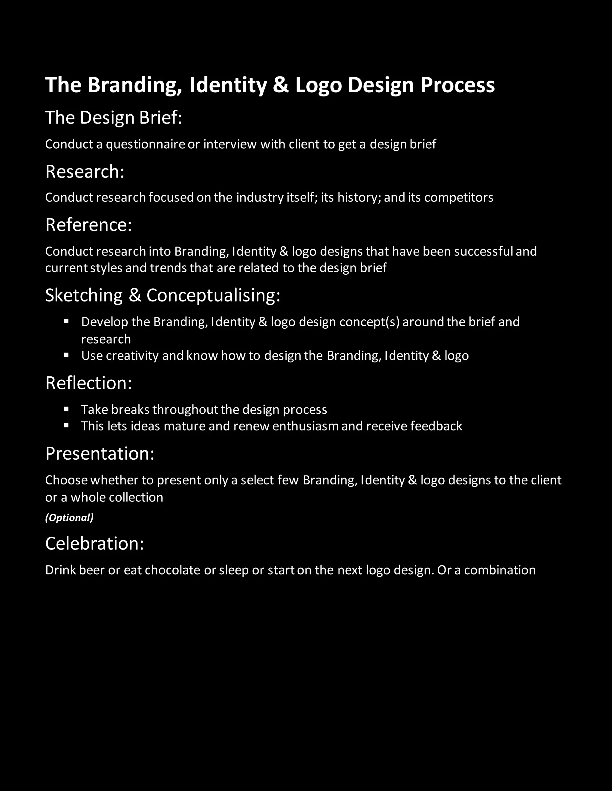 The Branding Identity And Logo Design Process Docx