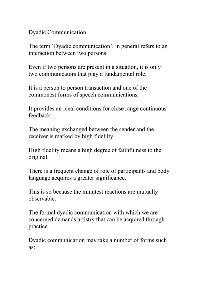 Dyadic communication | DOC | Parenting Babies and Toddlers | Parenting