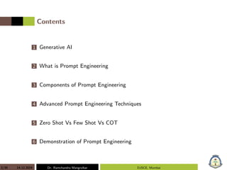 Advancement in Generative AI: Prompt Engineering | PDF