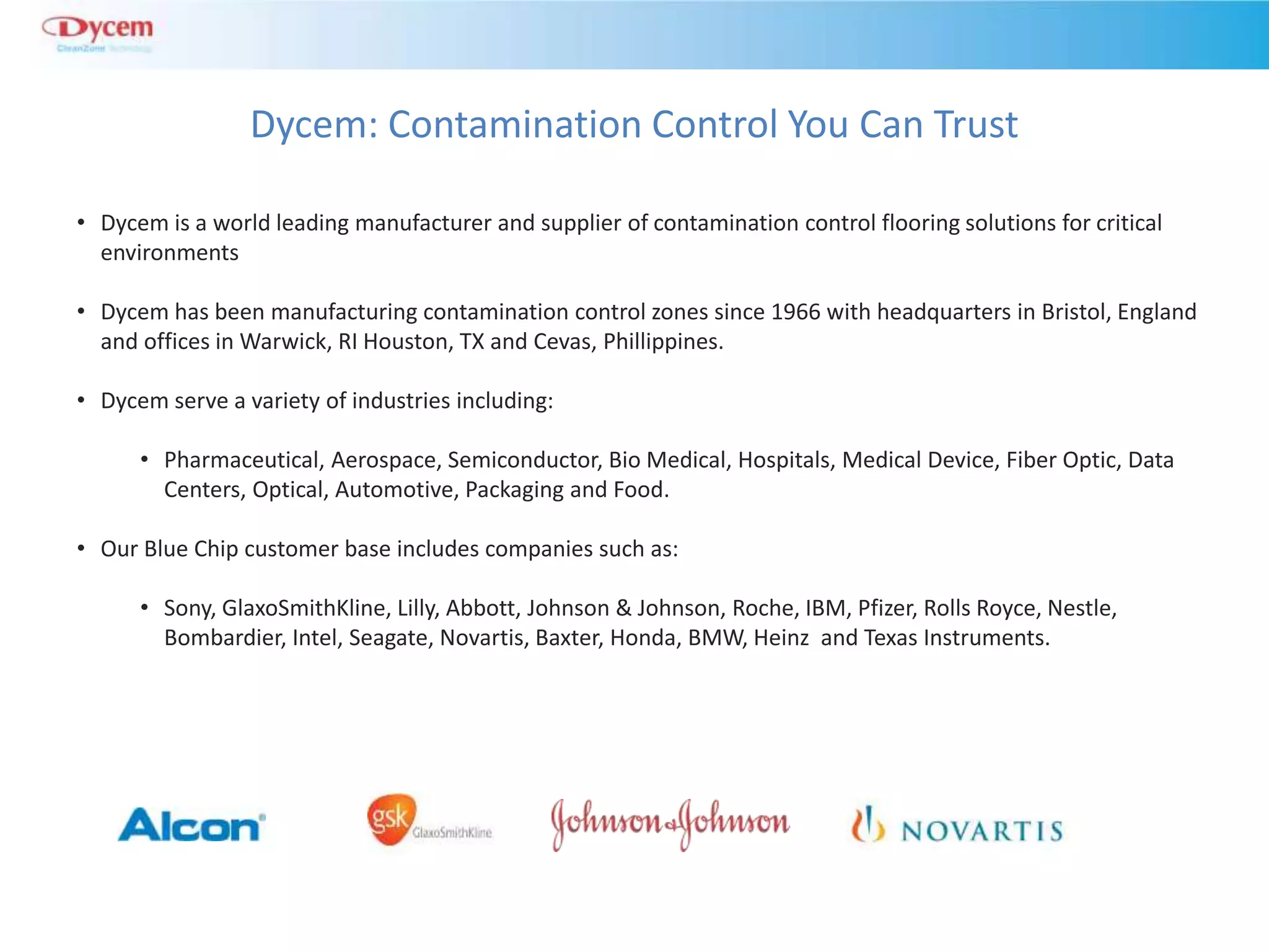 Dycem: contamination control you can trust | PPTX