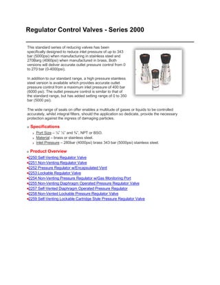 Dycon 30-regulator-control-valves | PDF
