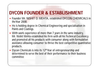 Dycon chemicals | PDF | Business Administration | Business
