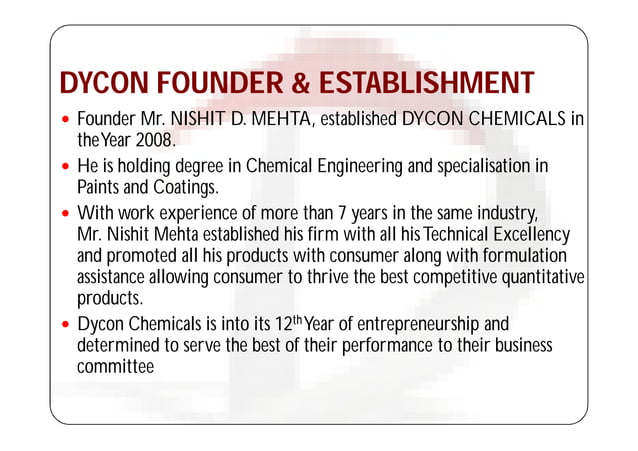 Dycon chemicals | PDF | Business Administration | Business