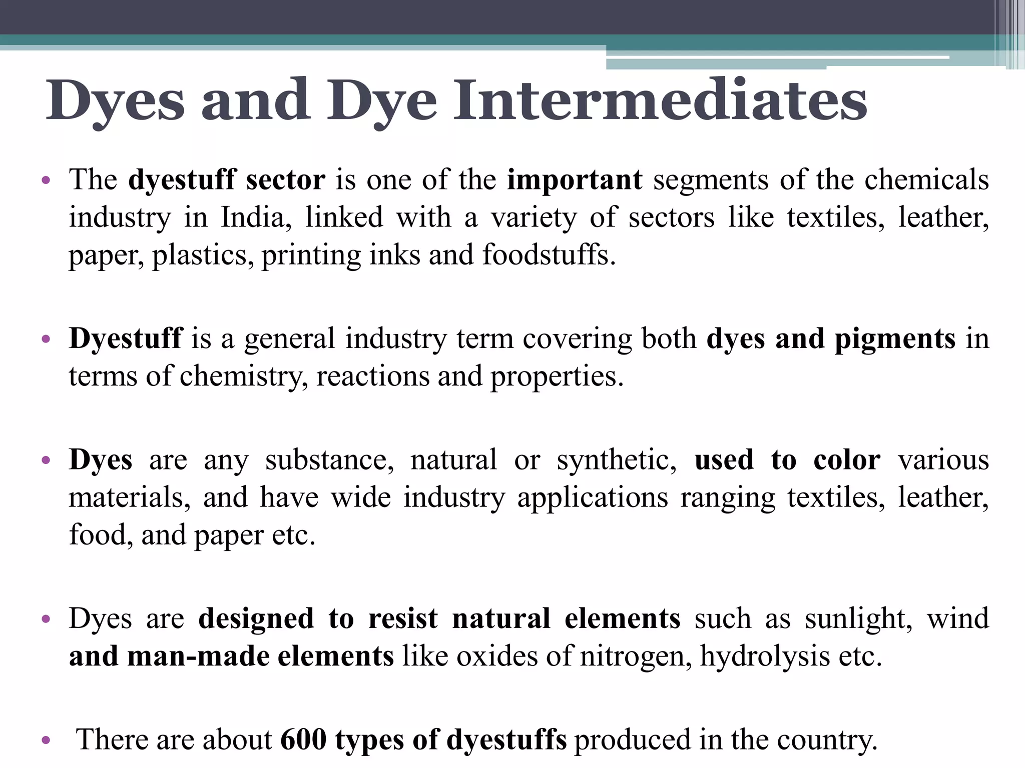 Dye and dye intermediates | PDF