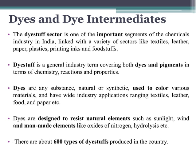 Dye and dye intermediates | PDF