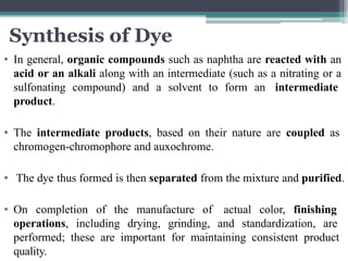 Dye, Dye Intermediates and its effects.pptx