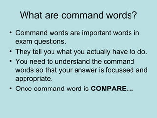 Command Words for GCSE Geography | PPT | Educational Assessment | Education