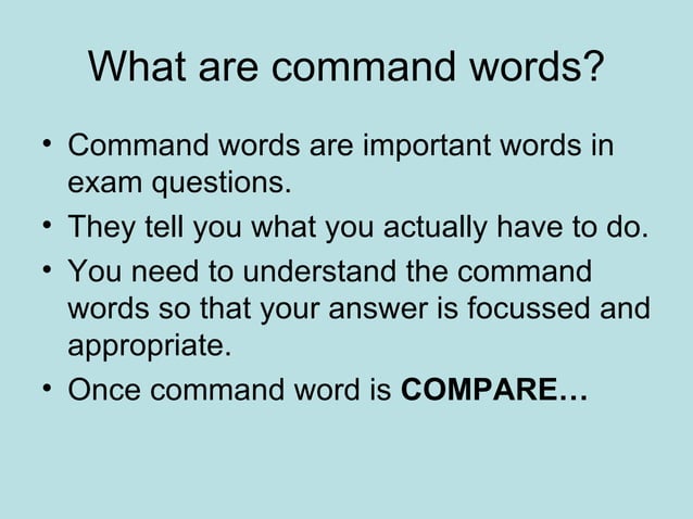 Command Words for GCSE Geography | PPT