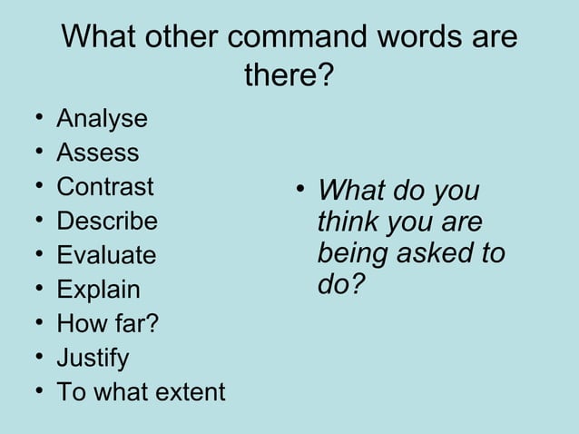 Command Words for GCSE Geography | PPT