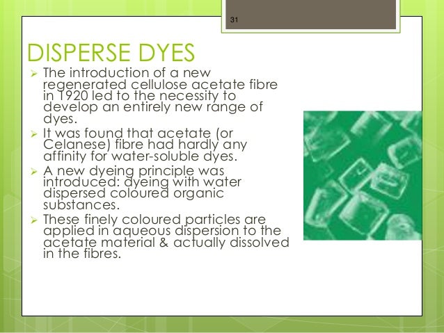 Dye classification and dying process