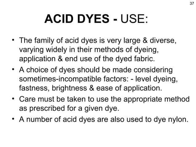 Dye classification . | PPT