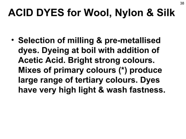 Dye classification . | PPT
