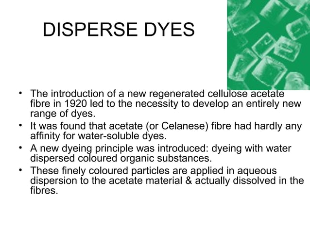 Dye classification . | PPT