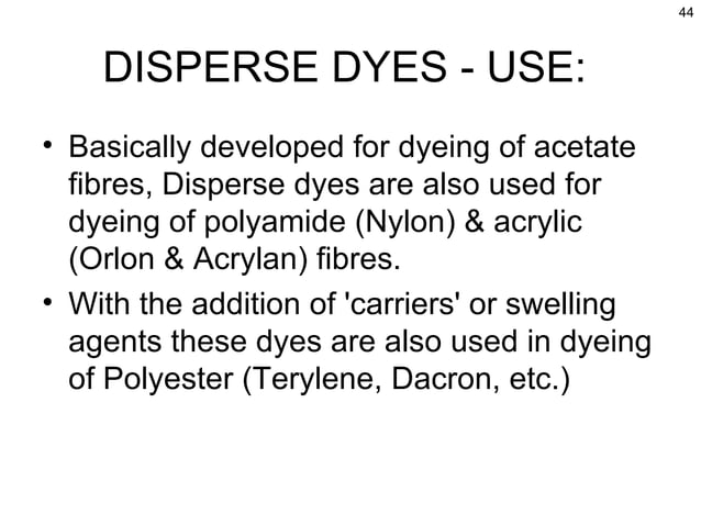 Dye classification . | PPT