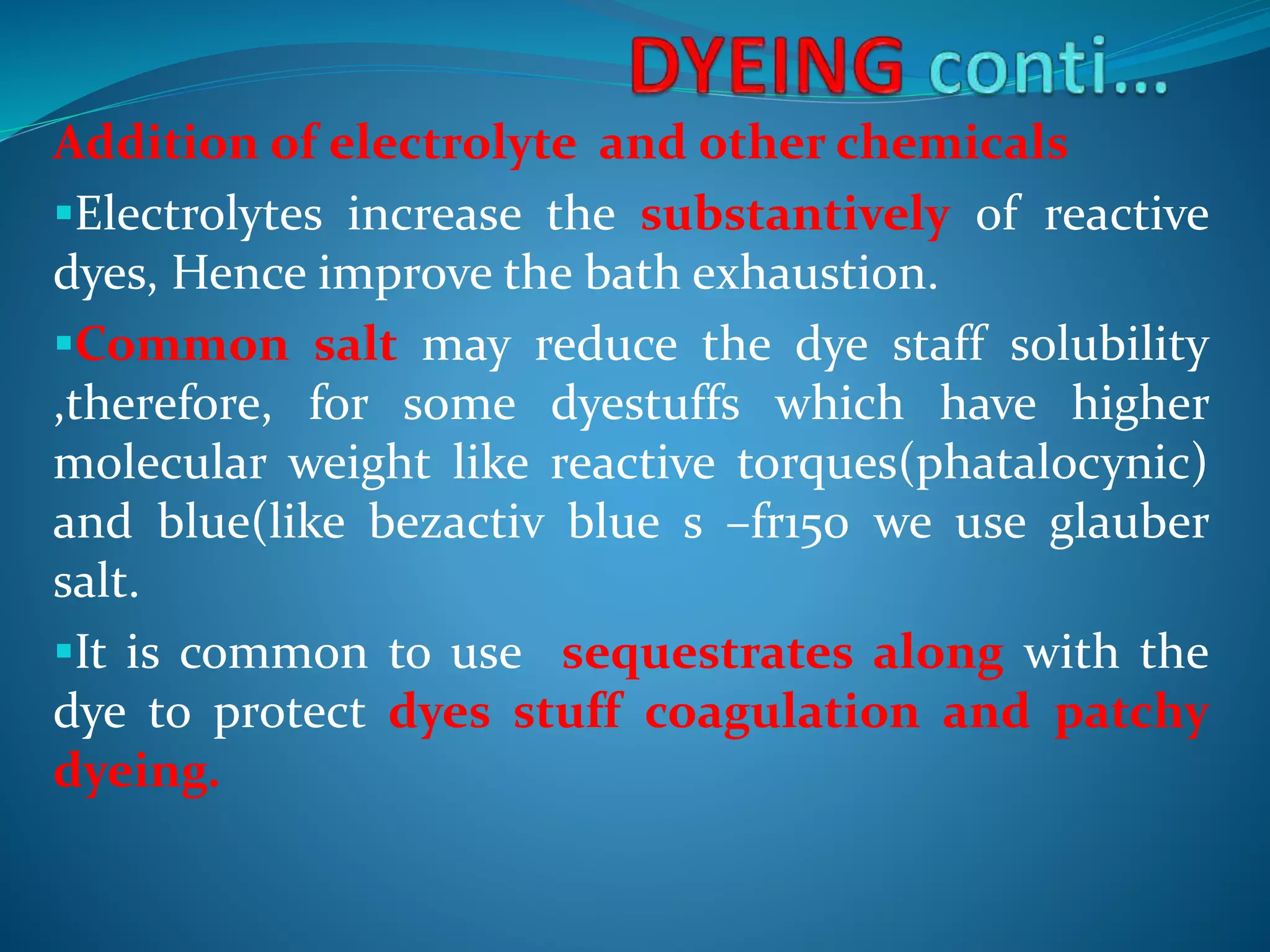 reactive Dyeing of cotton knitted fabrics | PPTX