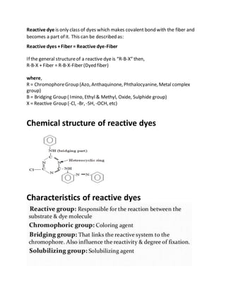 reactive dyes in dyeing | PDF