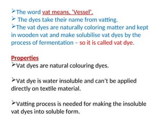 VARIOUS METHODS OF DYEING AND THEIR APPLICATIONS | PPT