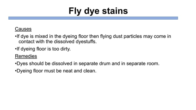 Dyeing fault causes and remedies | PPTX