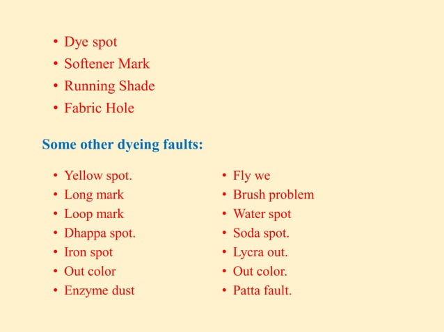 Dyeing Faults & Remedies | PPT