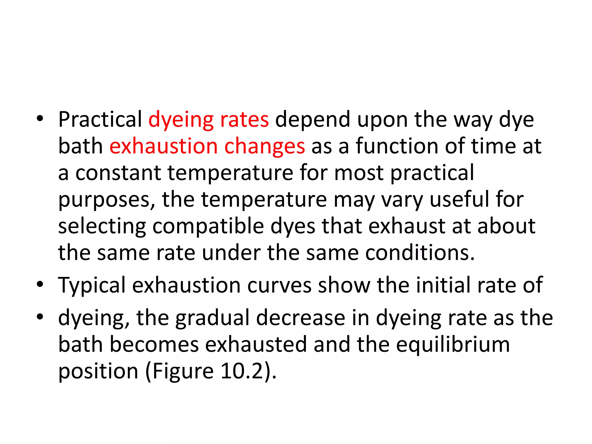 Dyeing kinetics, (diffusion, pore model, free volume model) | PPTX