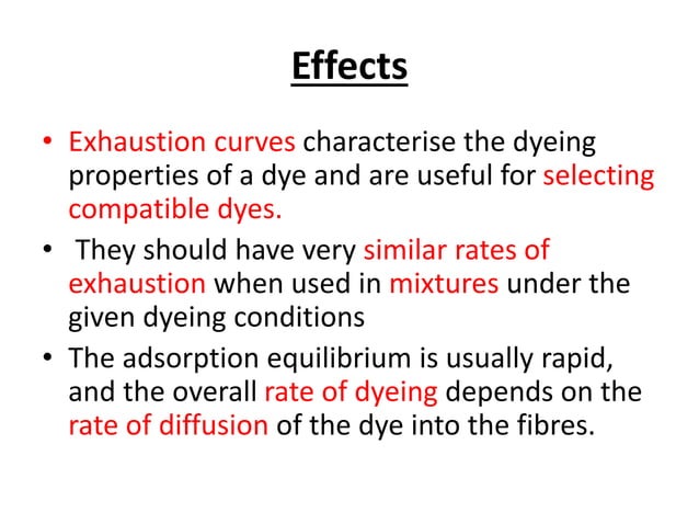 Dyeing kinetics, (diffusion, pore model, free volume model) | PPTX