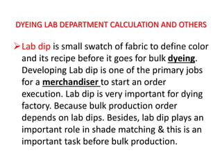 Dyeing lab | PPTX