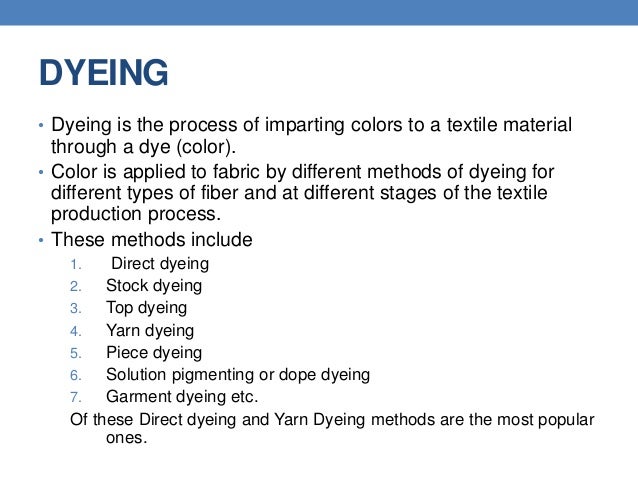 Dyeing lecture