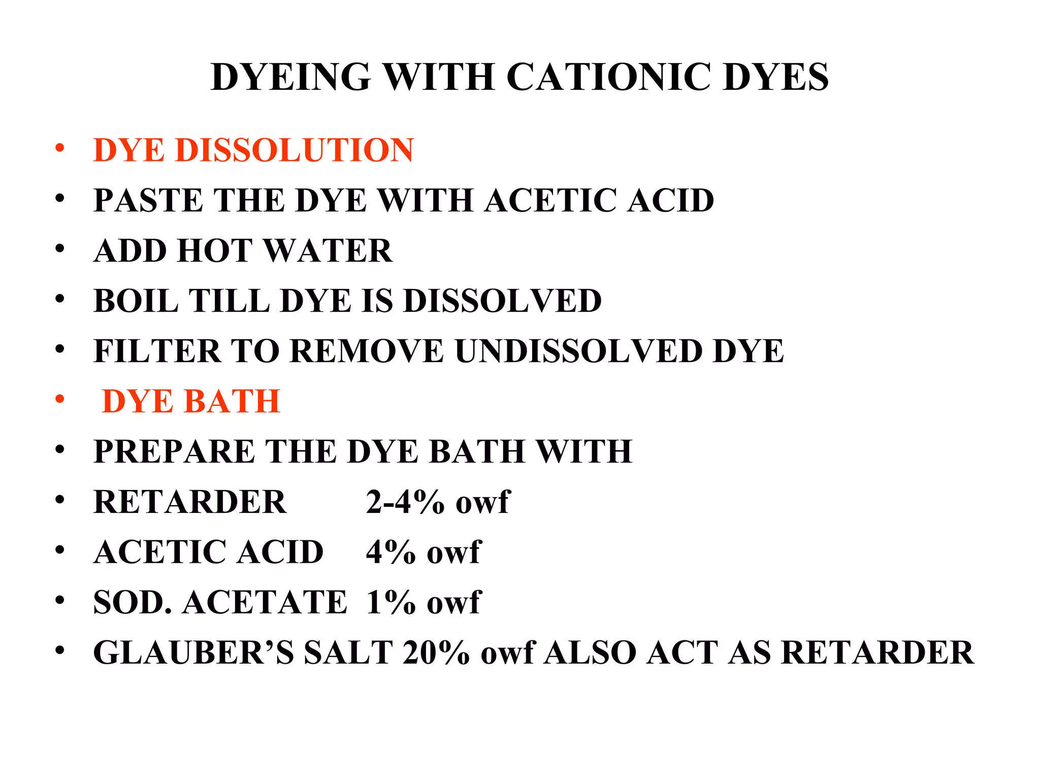 Dyeing of acrylic fibre | PPT