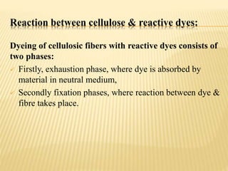 Dyeing of cotton with reactive dye | PPTX