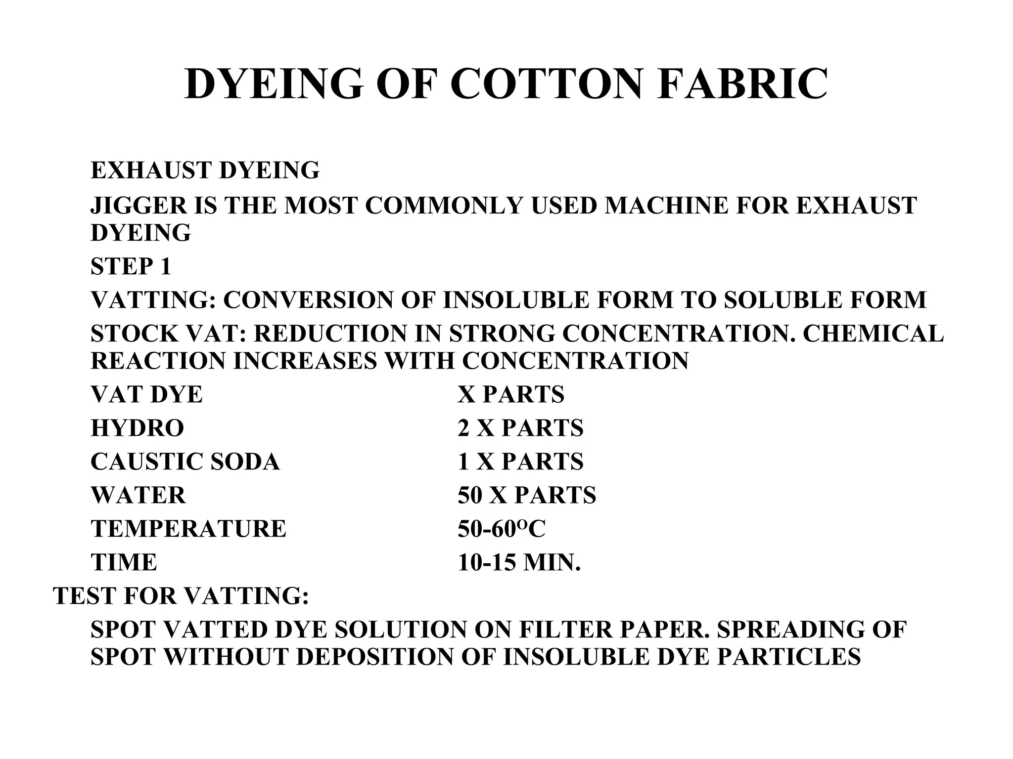 Dyeing of cotton with vat dyes | PPT