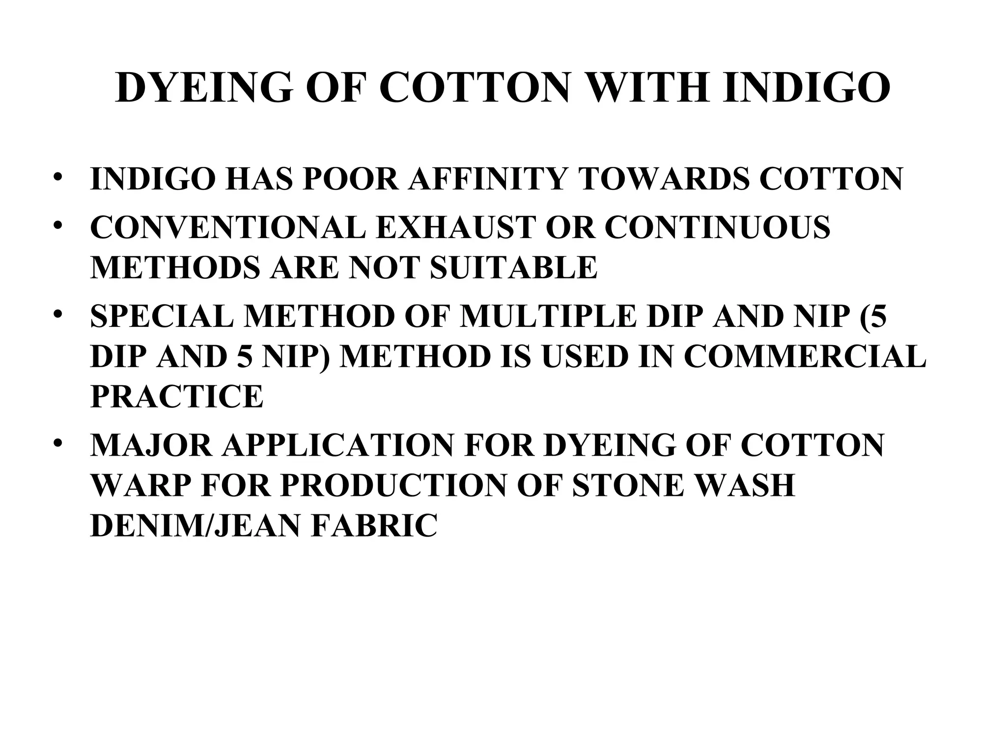 Dyeing of cotton with vat dyes | PPT