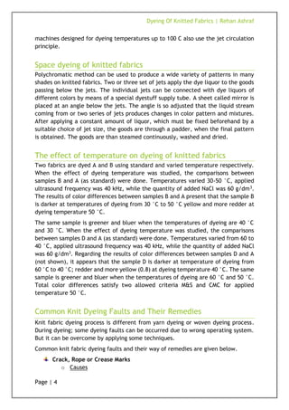 Dyeing of knitted fabrics | PDF