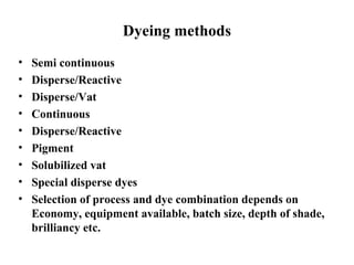 Dyeing of polester cotton blends | PPT