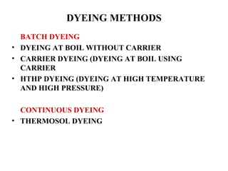 Dyeing of polyester | PPT