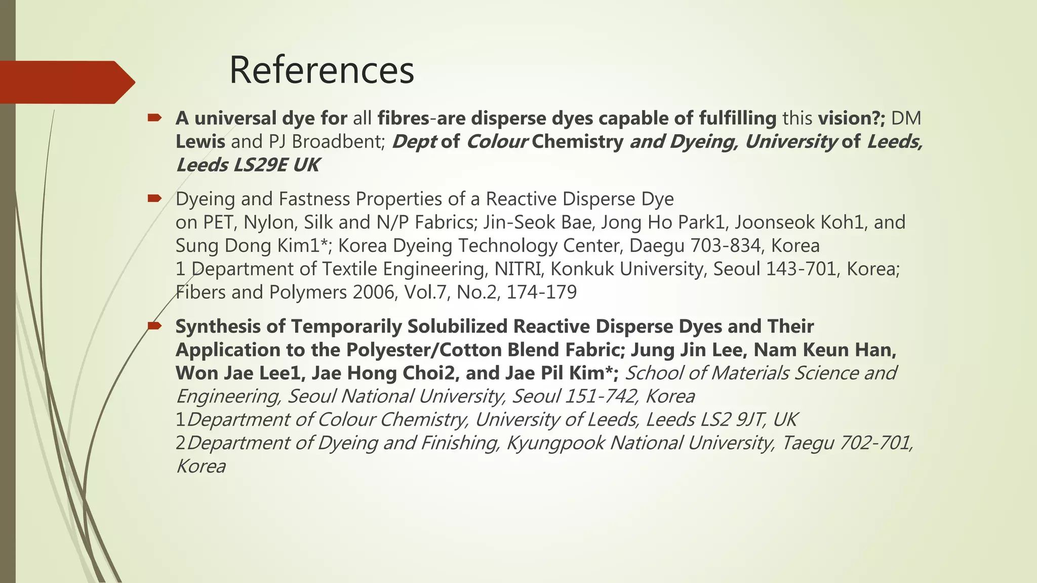 Dyeing of polyester with disperse reactive dyes | PPTX