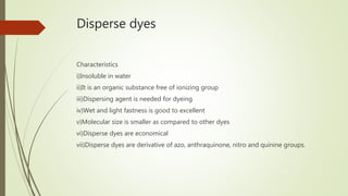 Dyeing of polyester with disperse reactive dyes | PPTX