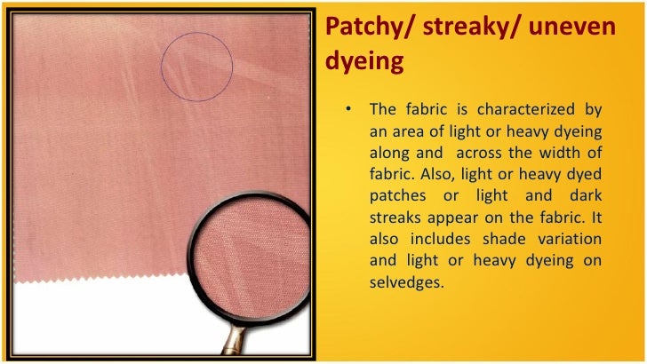 Dyeing, printing & processing defects