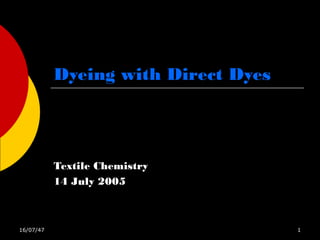 dyeing with direct dyes | PPT