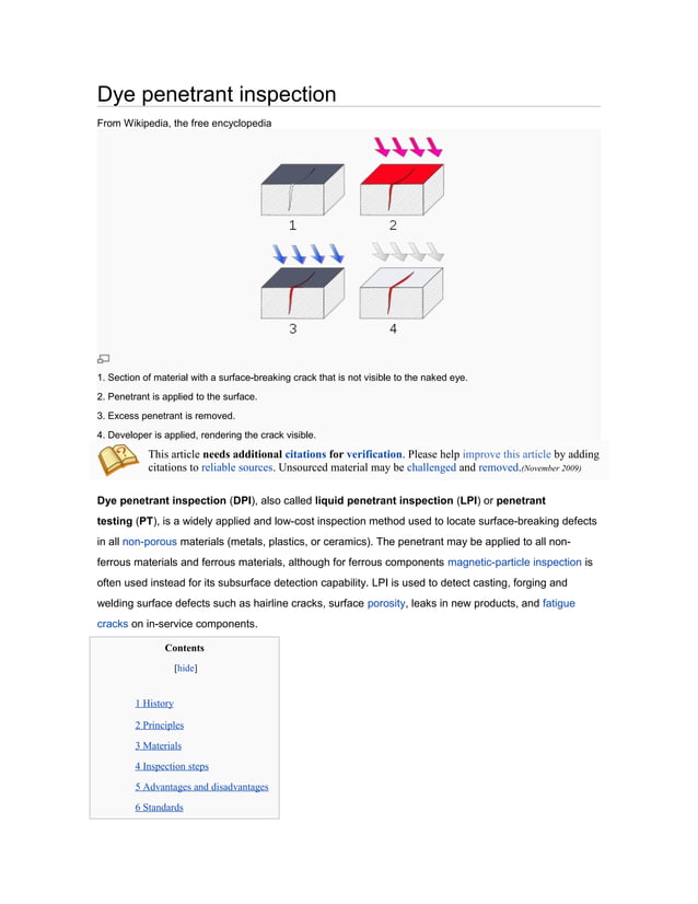 Dye penetrant inspection | DOC