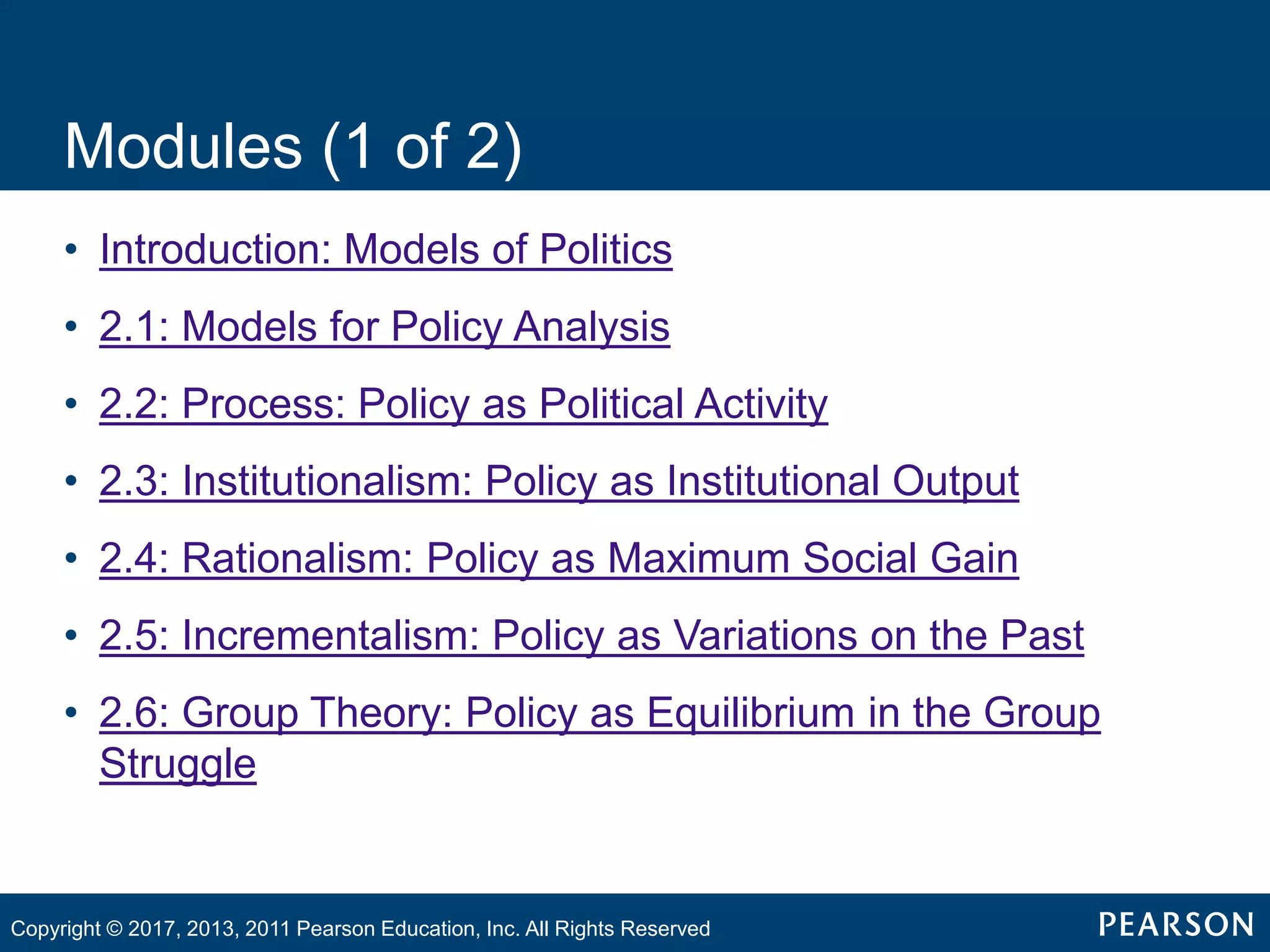 POLS 3346 Chapter 2: Models of Politics (Dye) | PPTX