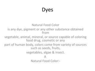 Dyes | PPT