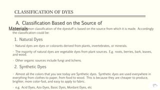 Dyes and its Classification | PPTX