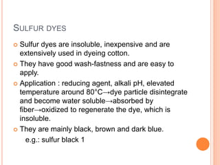 Dyes for fibers | PPTX | Chemistry | Science