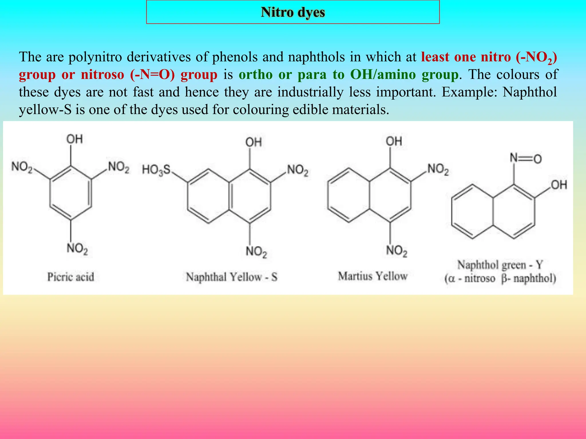 Dyes and Pigments for UG applied Chemistry | PPTX