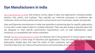 Dyes and Pigments Manufacturers in india.pdf